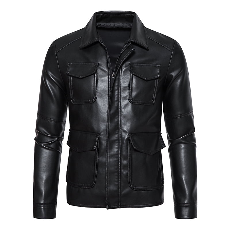 TRAF Spring Leather Men's Youth Trend Autumn And Winter New Slim Korean ...