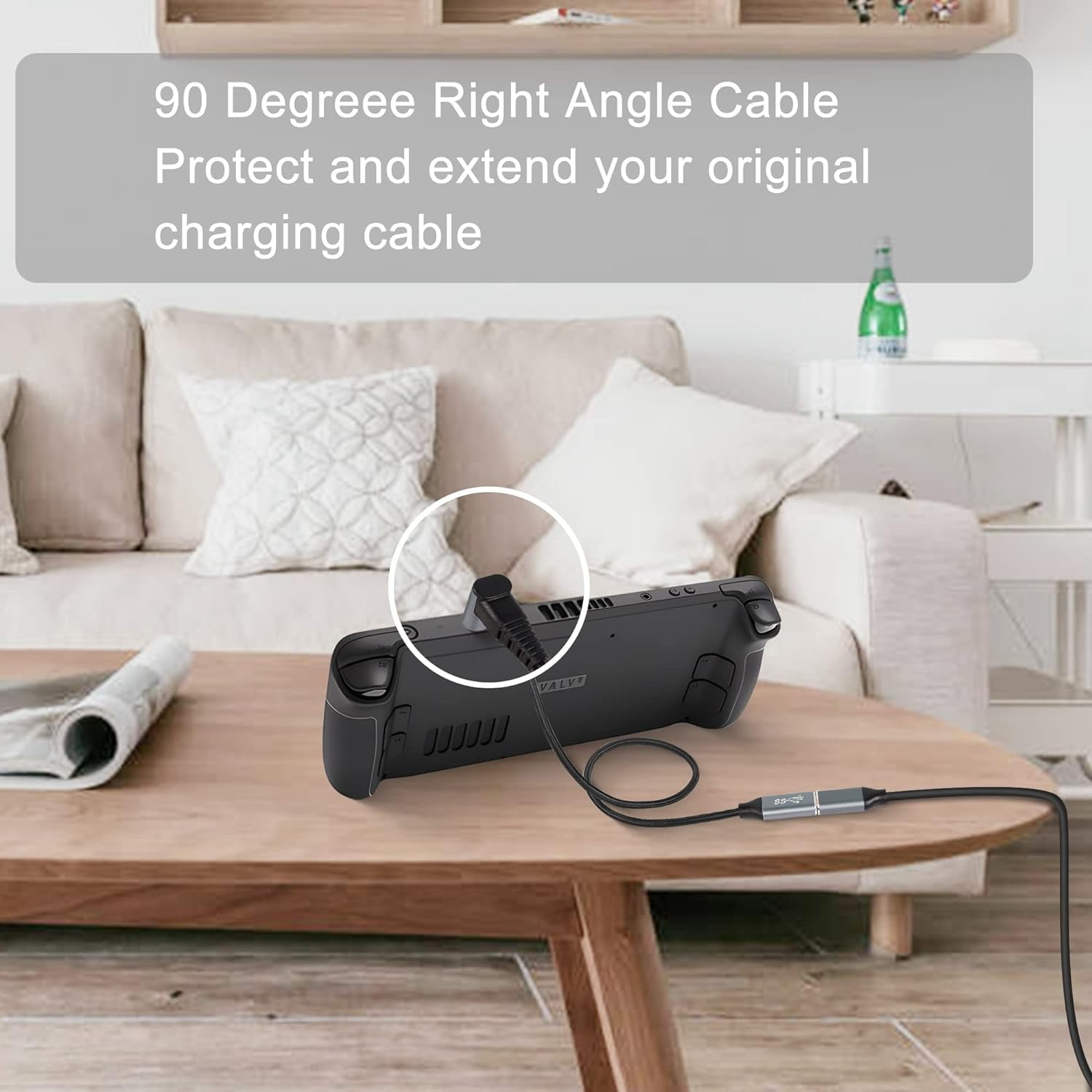 TRAHOO-0.5M Right Angle USB C Extension Cable,90 Degree 10Gbps PD 100W ...