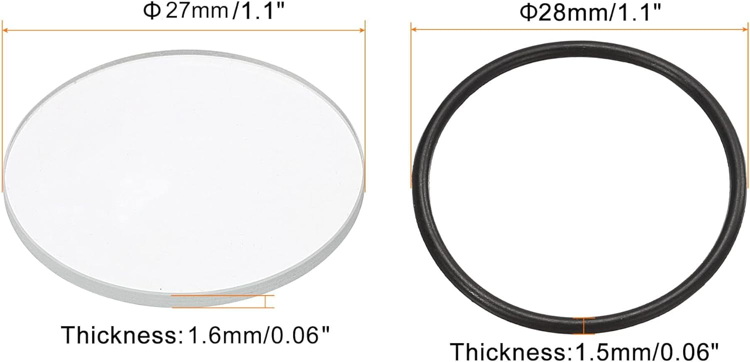 TRAHOO-1.1" Dia LED Lens, Polished Edge Flashlight Glass Lens with ...