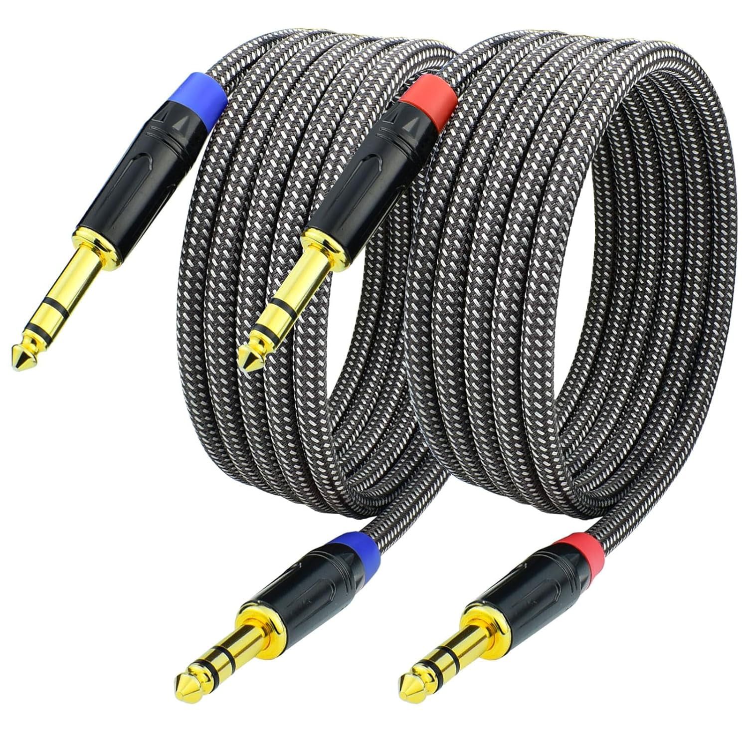 TRAHOO-1/4 Inch TRS to TRS Balanced Patch Cable, 10feet 6.35mm Quarter ...