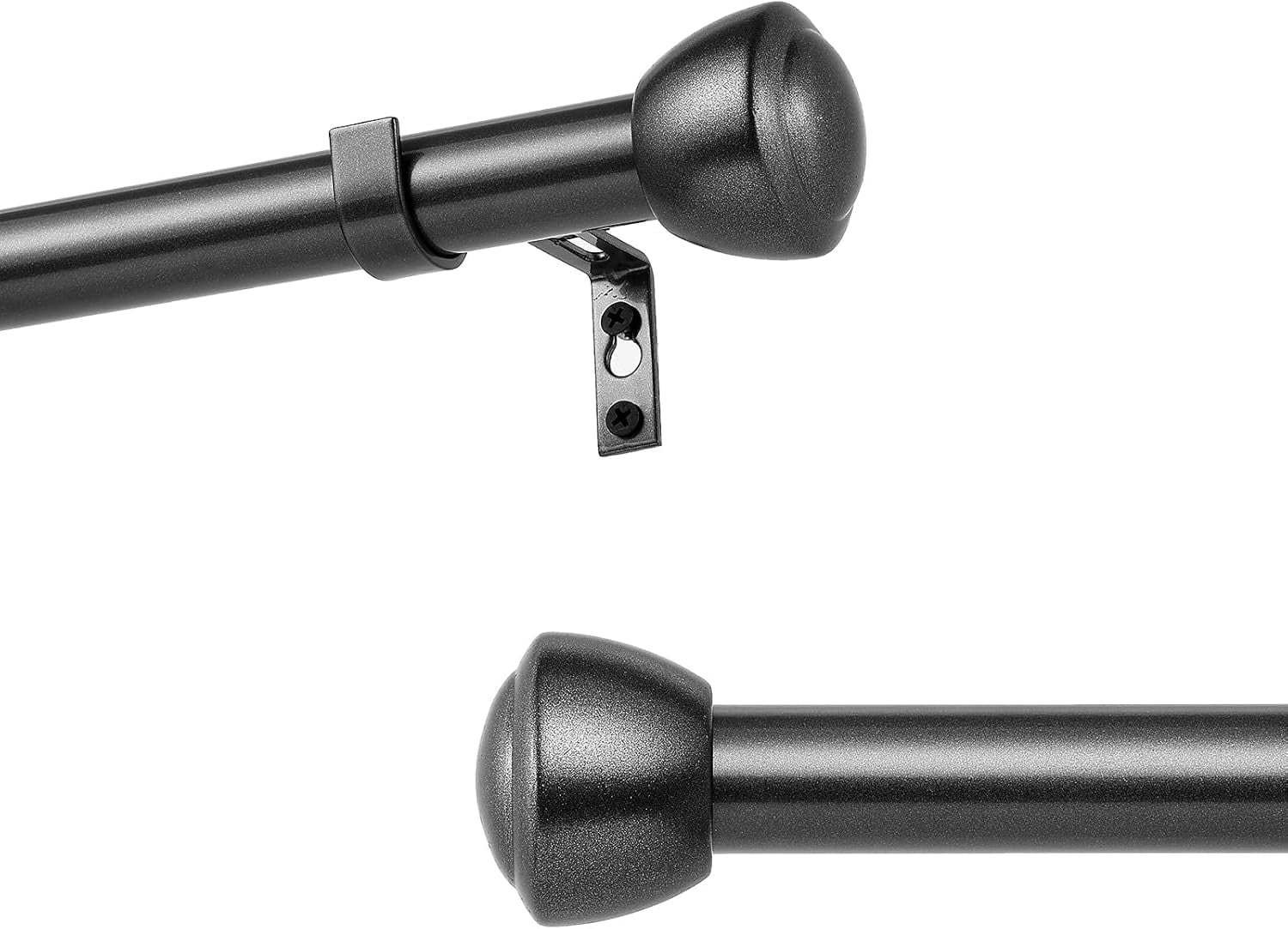 TRAHOO-1 Inch Grey Curtain Rods for Windows 72-144 Inches - Heavy Duty ...