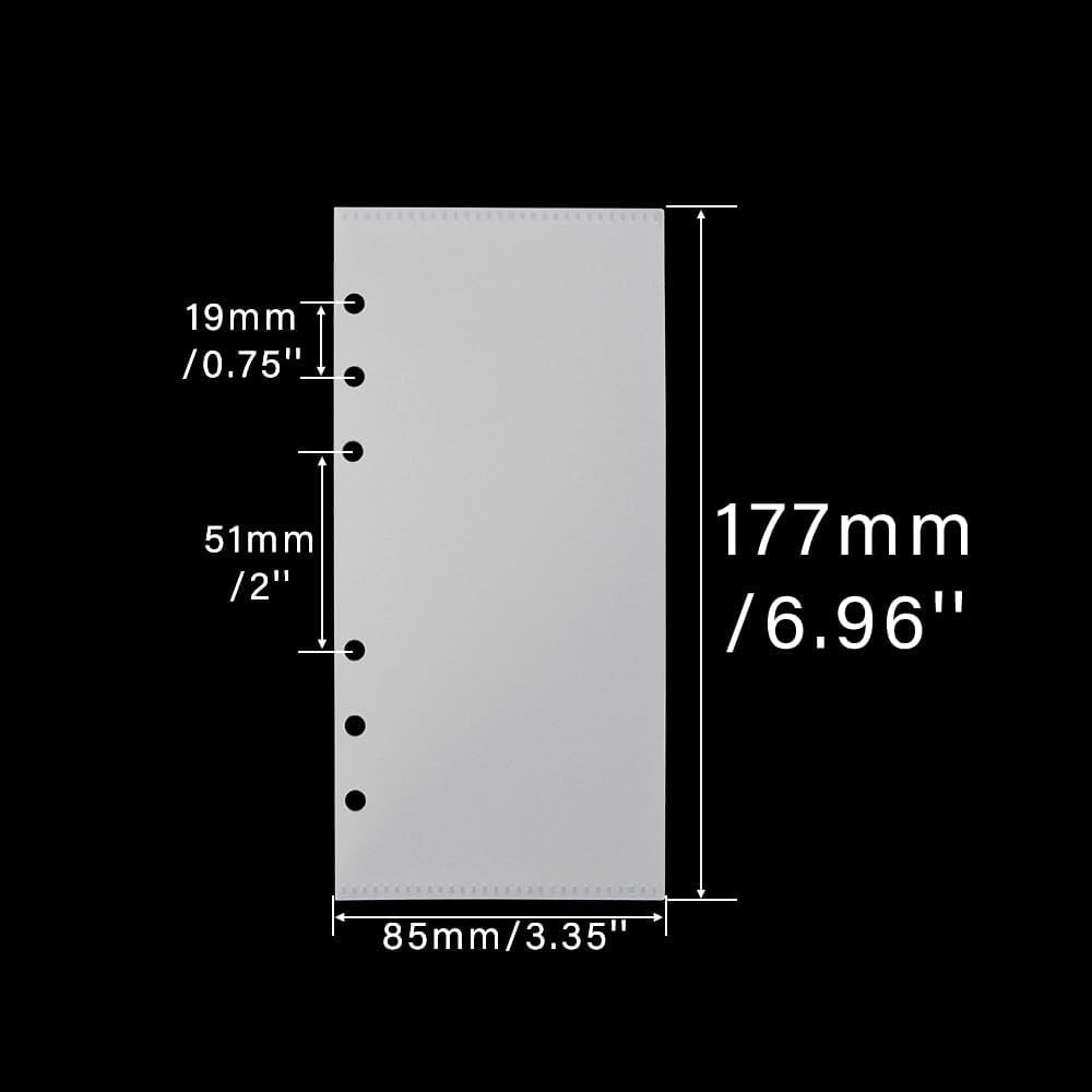 TRAHOO-1 Set A6 Cash Envelopes Frosted Translucent PP Binder Pockets ...