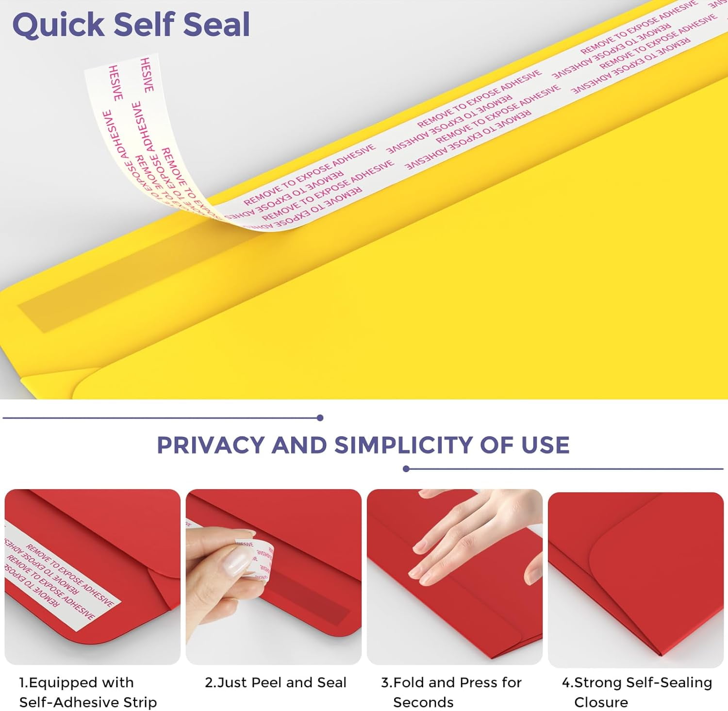 TRAHOO-#10 Colored Envelopes Letter Size Self Seal Security Tinted ...