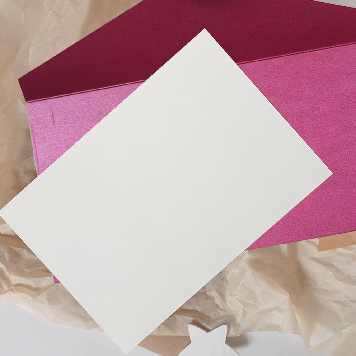 TRAHOO-10 Pack Kraft Paper Envelopes with Ribbons, Invitation Greeting ...