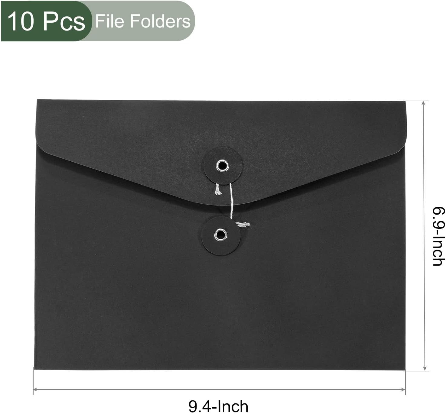 TRAHOO-10 Pack String Envelope File Folder, String Tie Closure Paper Pocket Folders | Letter ...