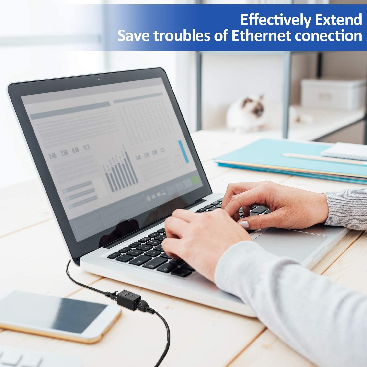 TRAHOO-10 Pieces RJ45 Coupler, Ethernet Extension Adapter Network ...