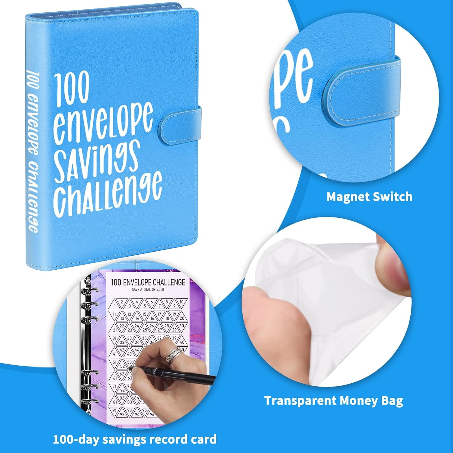 TRAHOO-100 Envelope Challenge Binder, Money Saving Challenge Book ...