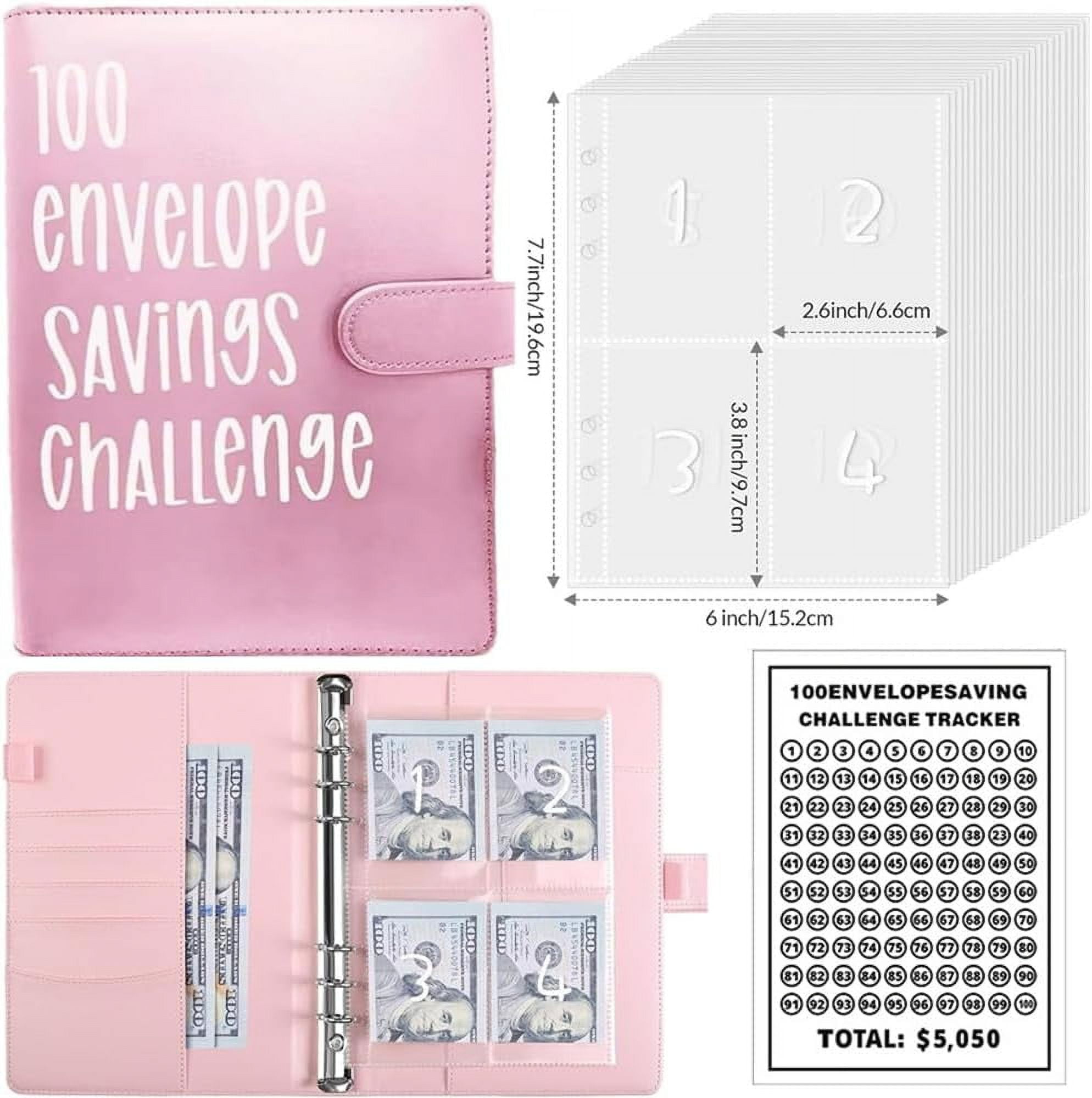 TRAHOO-100 Envelope Challenge Binder, Savings Challenges Sheets Budget ...