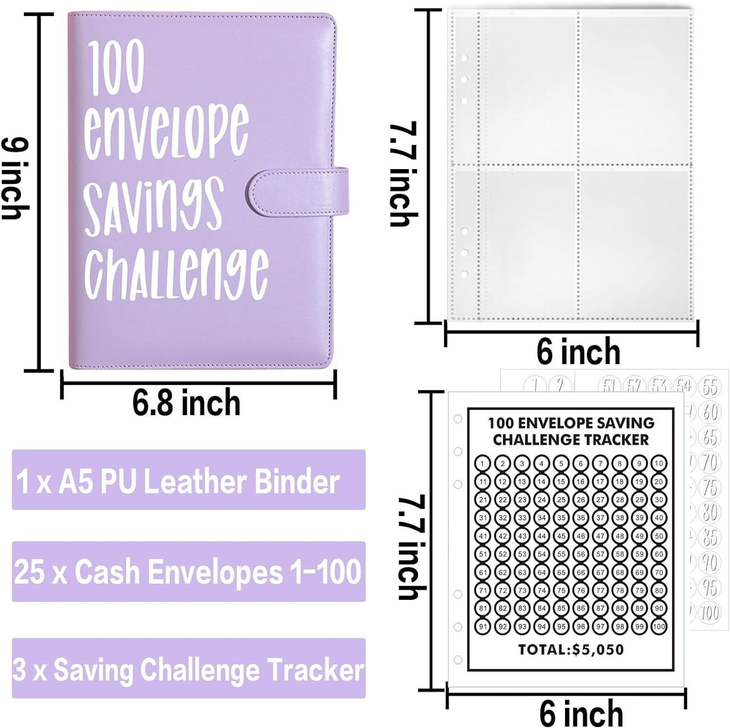 TRAHOO-100 Envelope Challenge Binder,envelope savings challenge book ...