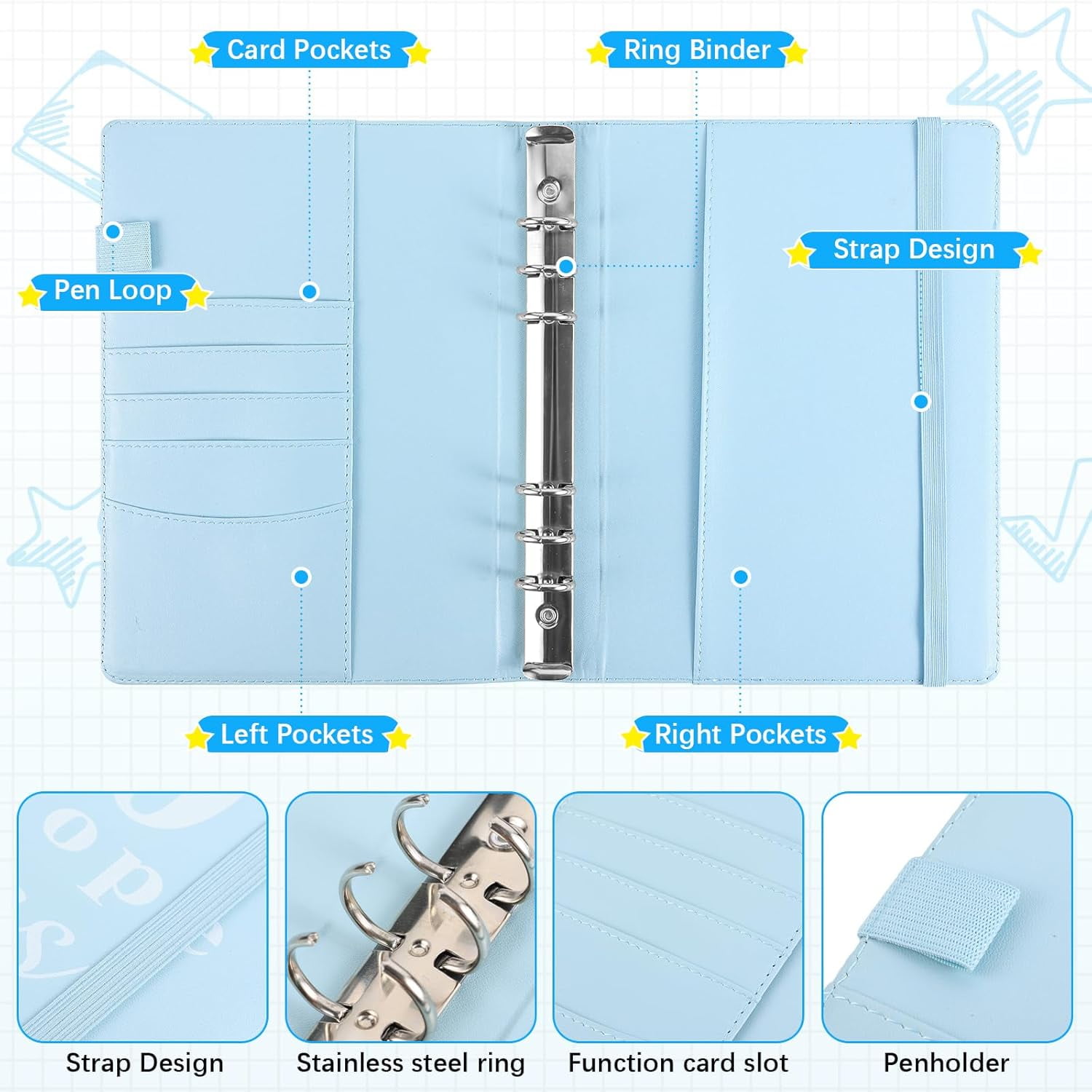 TRAHOO-100 Envelopes Money Saving Challenge Binder A5 Budget Binder ...