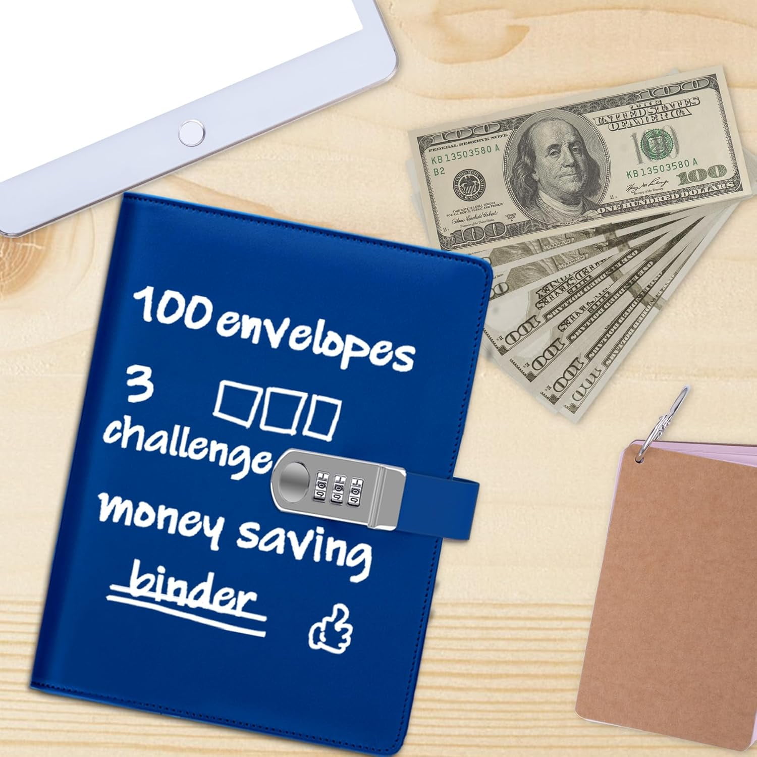 TRAHOO-100 Envelopes Money Saving Challenge Binder with Lock, A5 ...