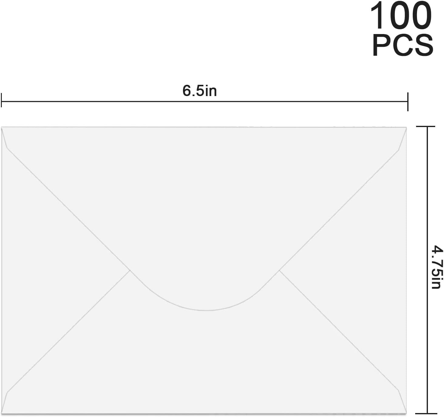 TRAHOO-100 Pack 4x6 Envelopes for Invitations, White A6 Envelopes ...