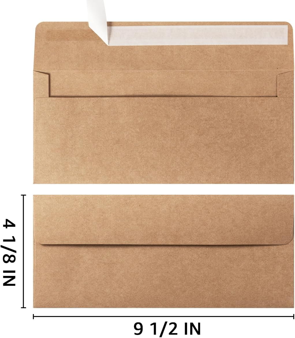 TRAHOO-100 Pack Colorful #10 Business Envelopes Self Seal Standard ...