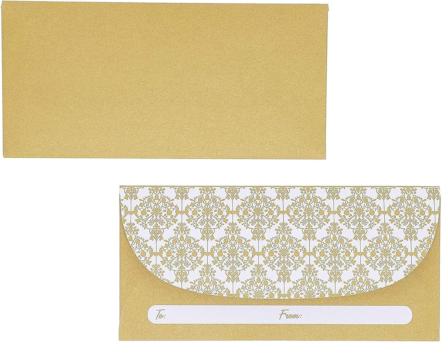 TRAHOO-100 Pack Gold Money Envelopes for Cash Gifts, Fancy Decorative ...