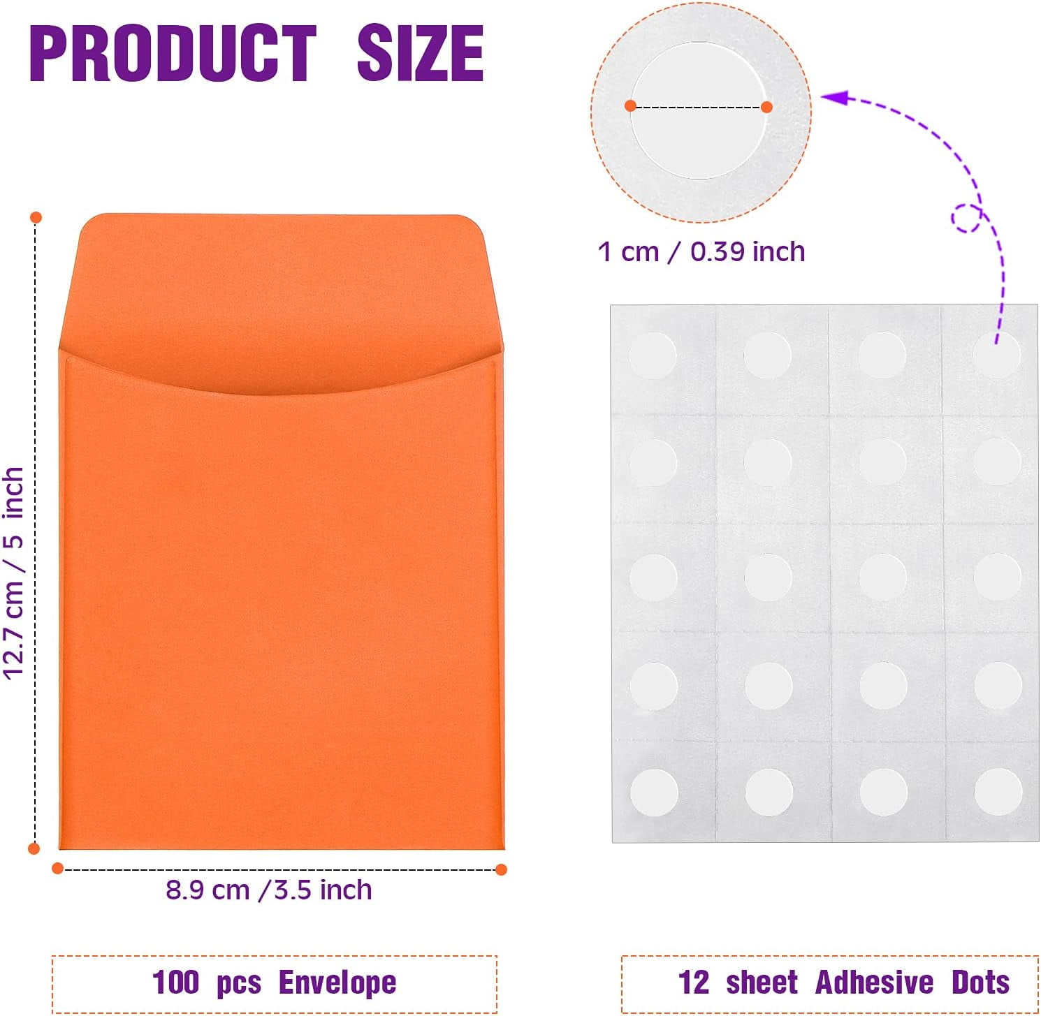 TRAHOO-100 Pieces Library Card Envelope Colorful Small Packet Envelope ...