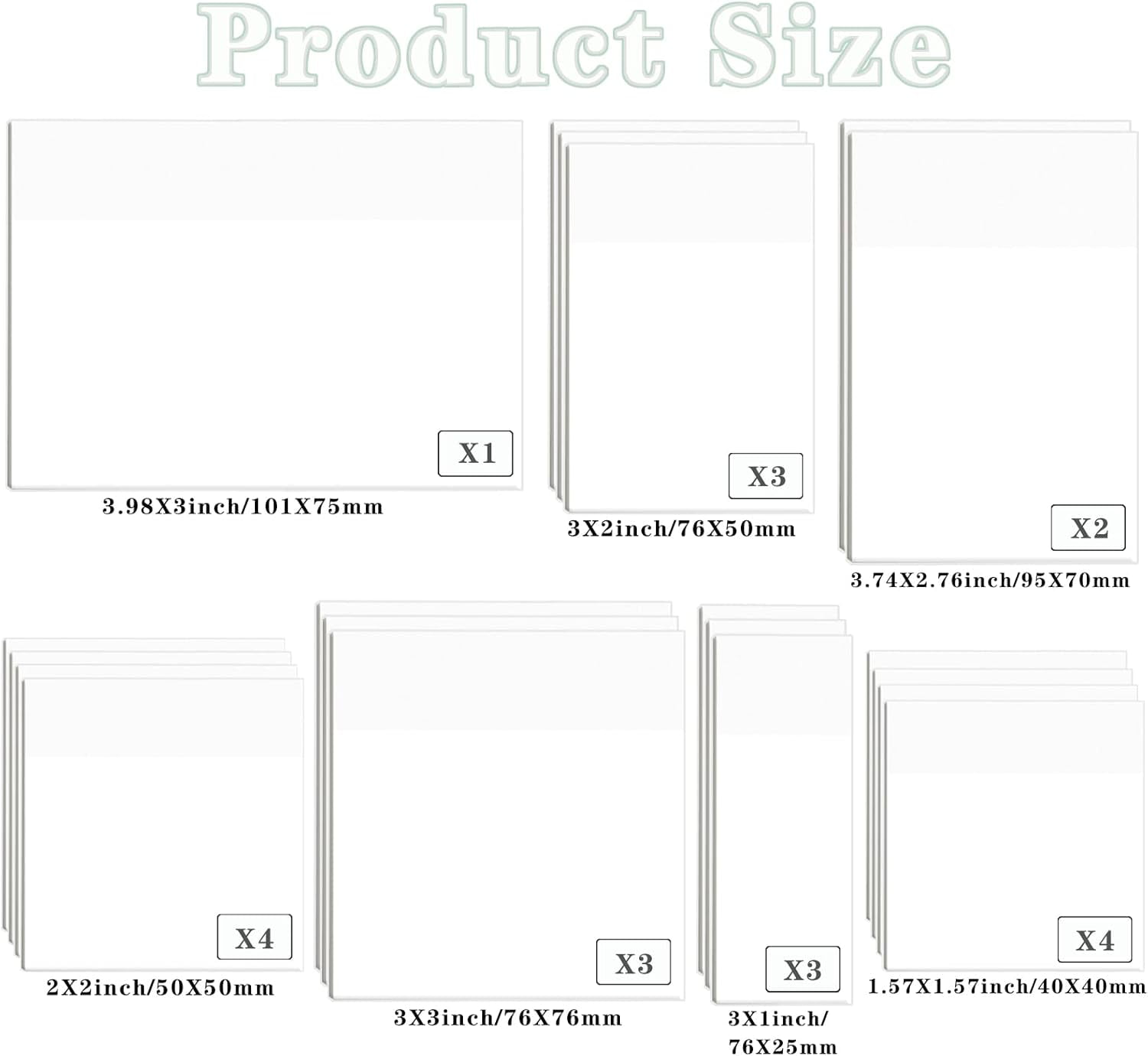 TRAHOO-1000 Sheets Transparent Sticky Notes Pad, 20 Packs Clear Sticky ...