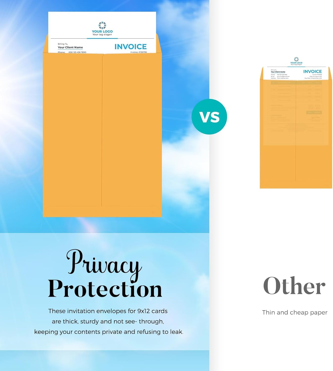 TRAHOO-100Pack Brown Envelopes Self Seal 10x13 Large Brown Kraft ...