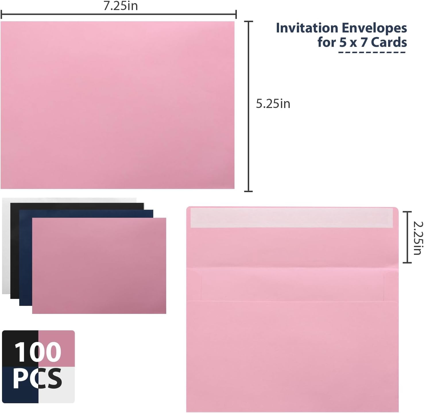 TRAHOO-100Packs A7 Envelopes,5x7 Envelopes,5x7 Envelopes for Invitations,Printable invitation ...