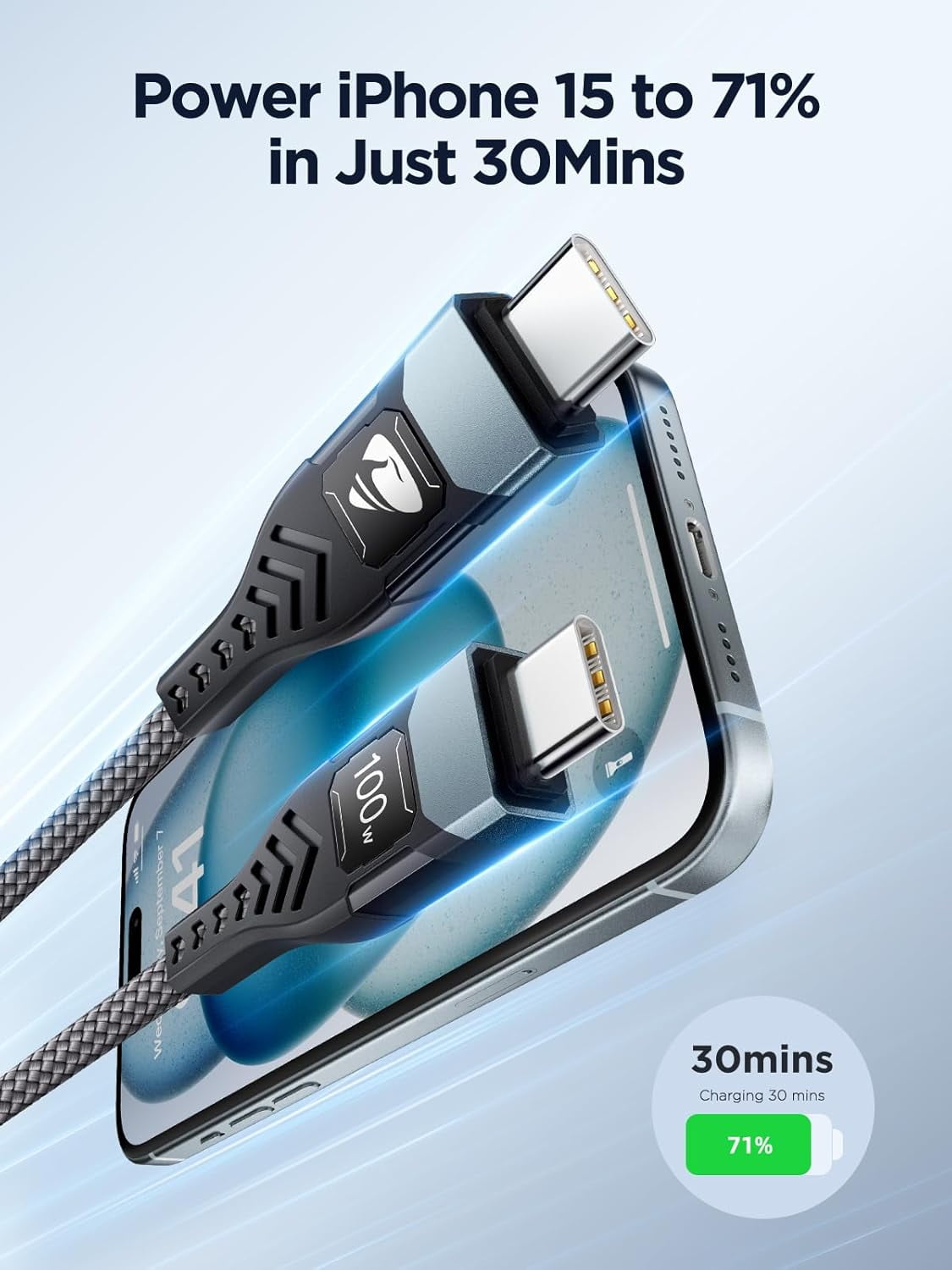 TRAHOO-100W USB C to USB C Cable [6ft/2 Pack], Type C to C Charger ...