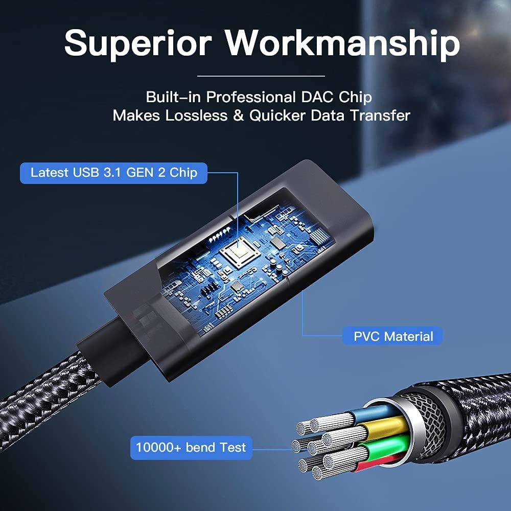 TRAHOO-[10Gbps] USB C Female to USB Male Adapter Cable, USB 3.1 GEN 2 ...