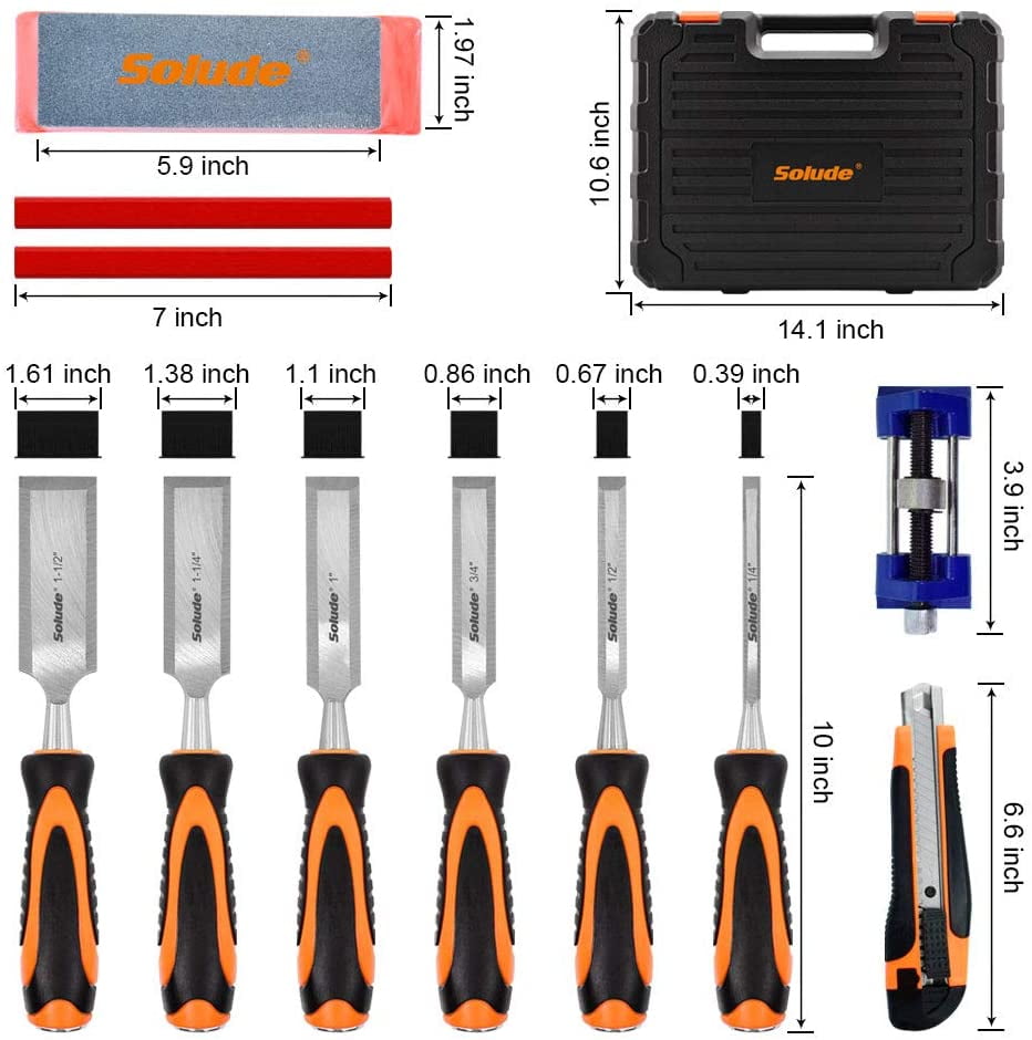 TRAHOO-11Pcs Wood Carving Chisel Set,Heated Treated Cr-V Woodworking ...