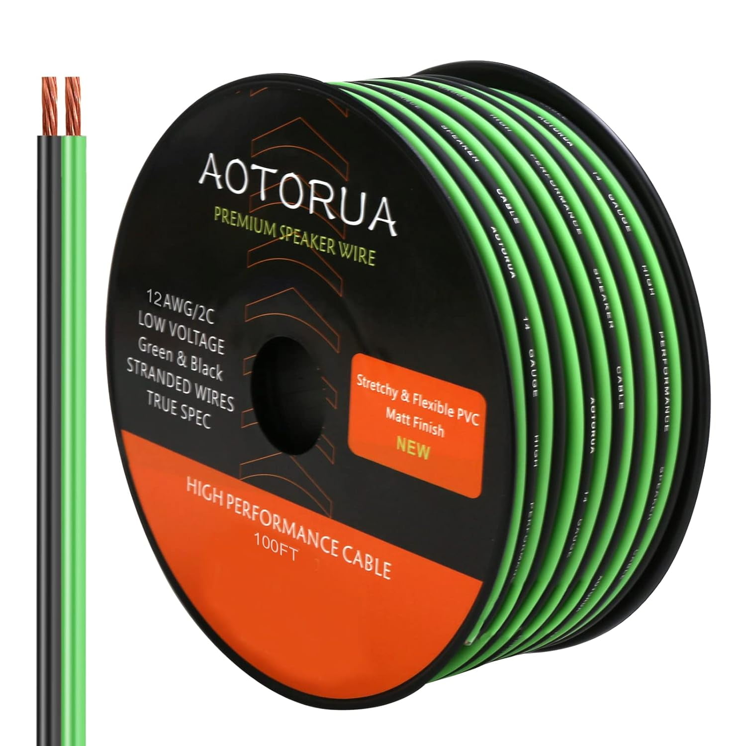 TRAHOO-12 Gauge Wire 100 Feet 2 Conductors Power Ground Cable, 12AWG ...