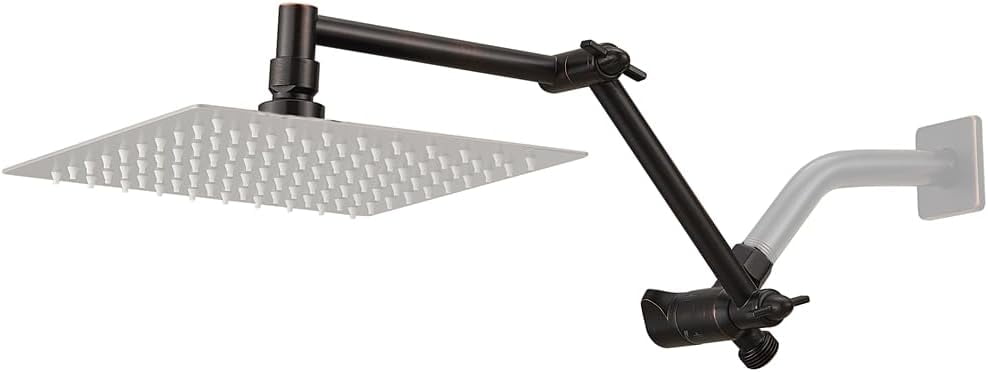 TRAHOO-12 Inch Brass Adjustable Shower Head Extension Arm Flexible ...