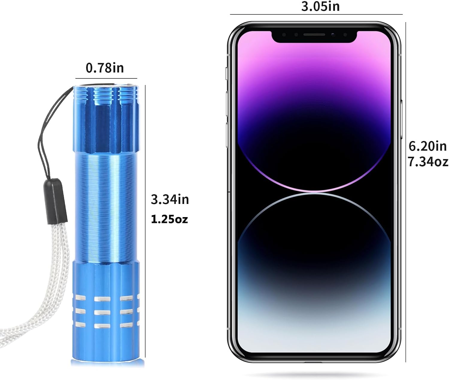 TRAHOO-12 Pack LED Aluminum Small Mini USB C Rechargeable Flashlights ...