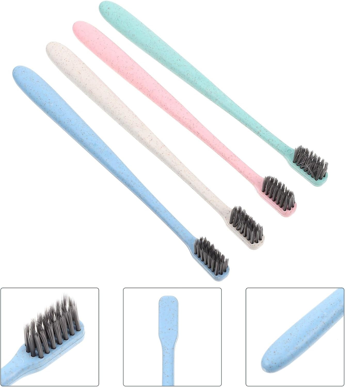 TRAHOO-12 Pack Multicolor Wheat Straw Toothbrush | Eco-Friendly ...