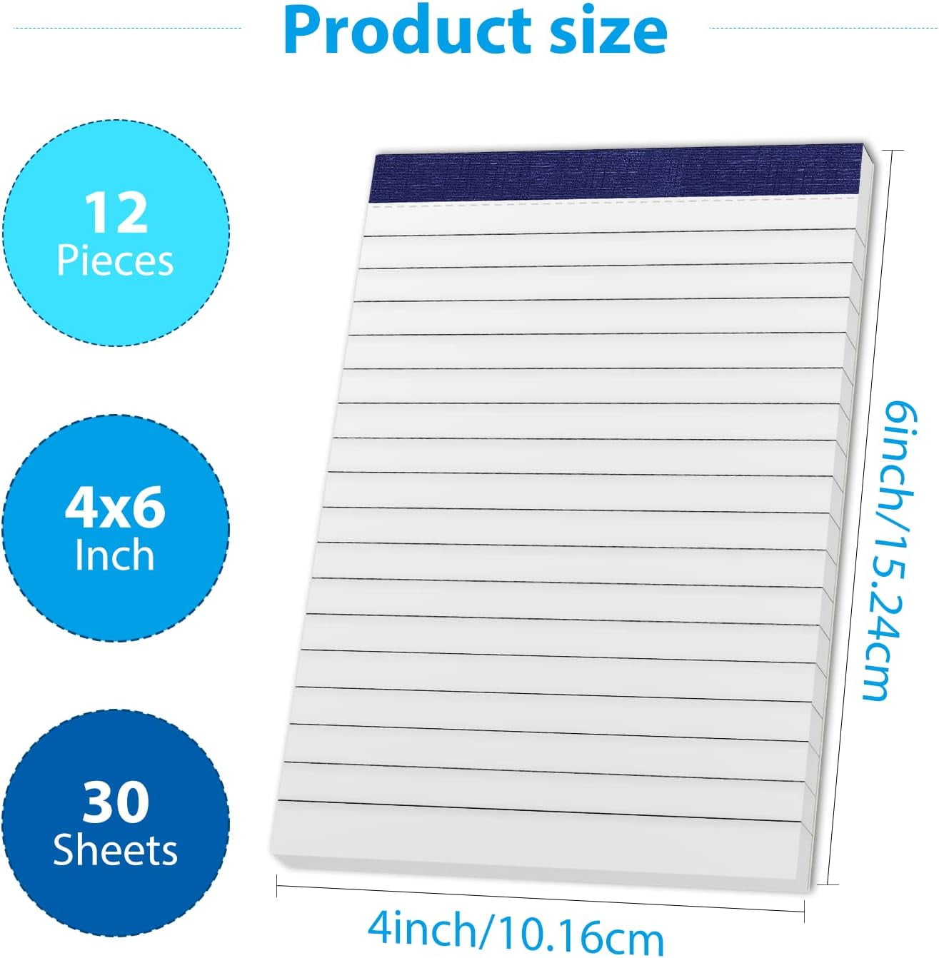 TRAHOO-12 Pack Note Pads 4x6 Inch Small Lined Writing Memo Pads Refills ...