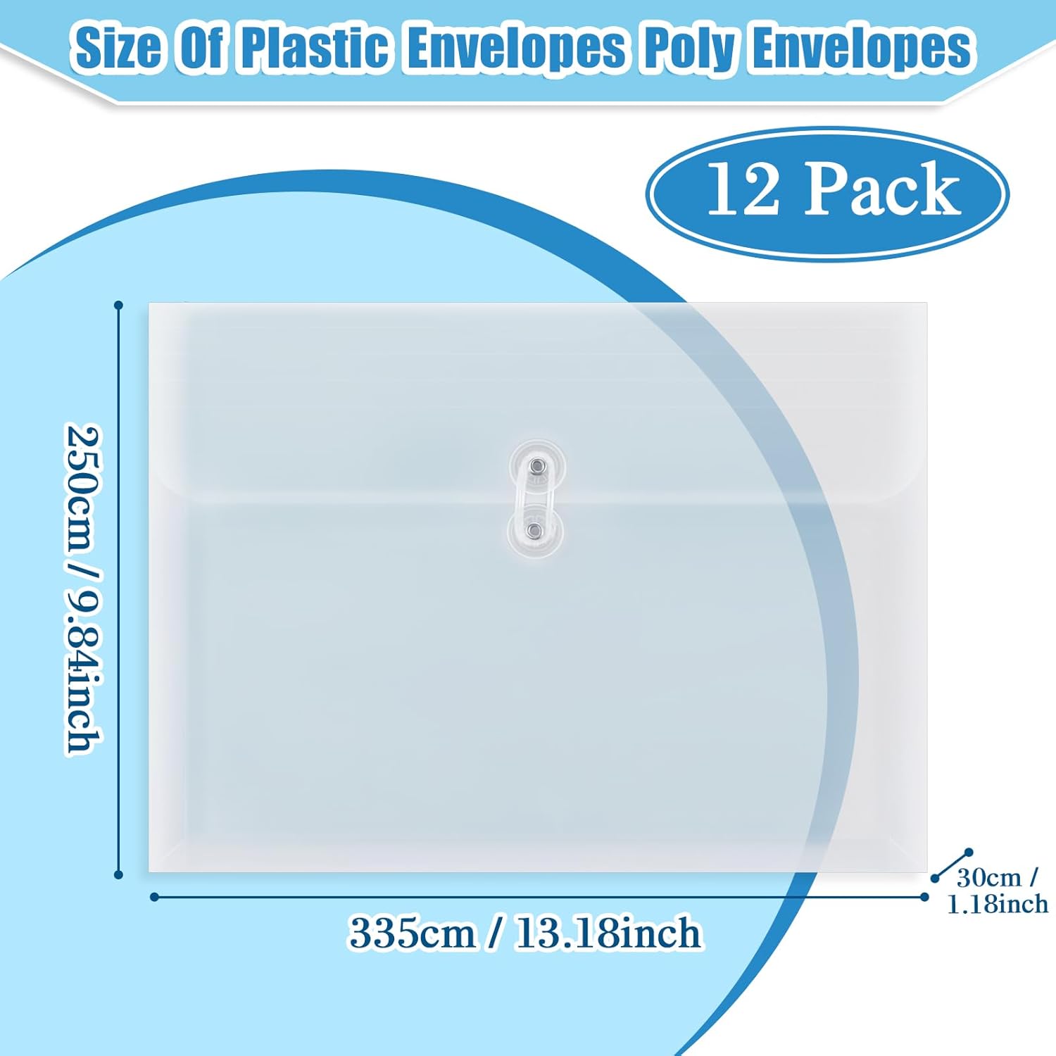 TRAHOO-12 Pcs Letter Size Plastic Envelopes with String Closures ...