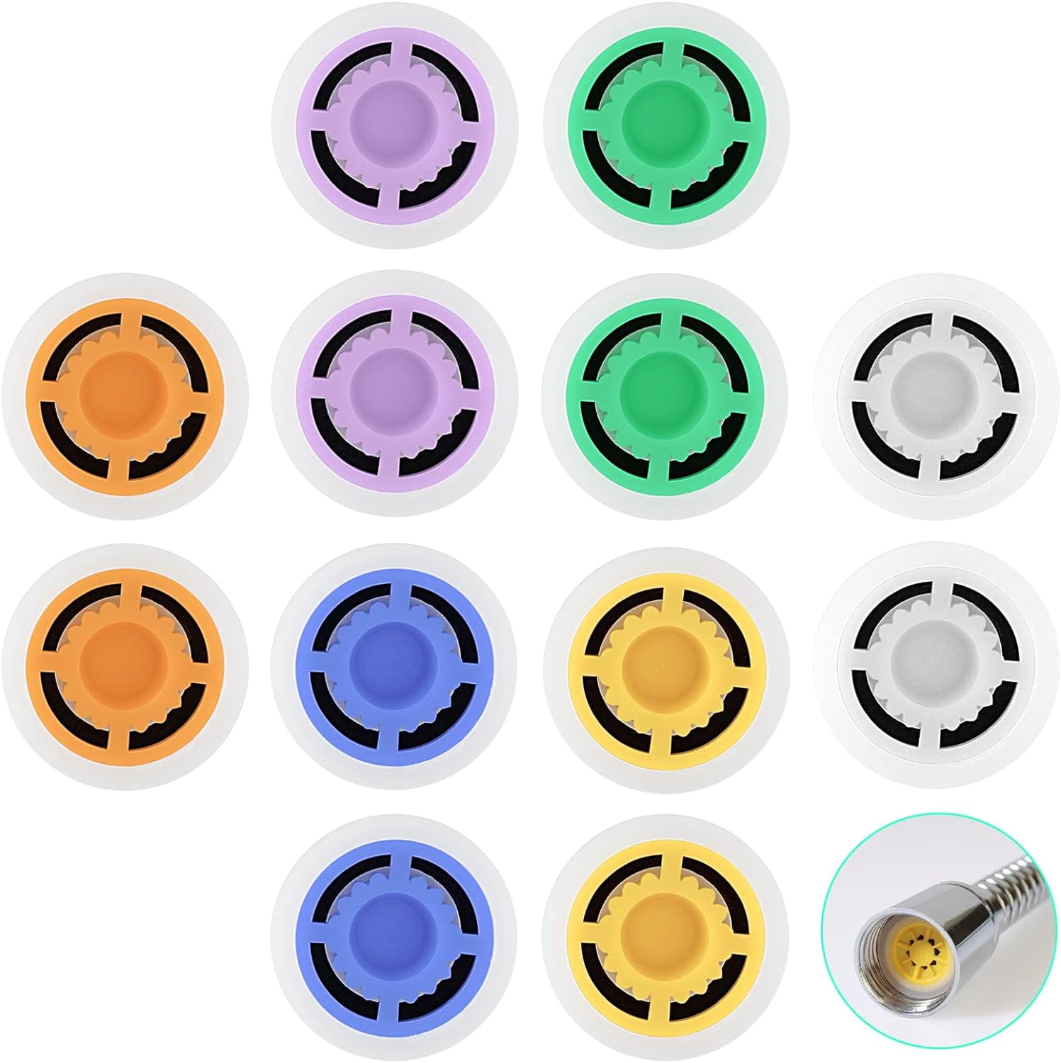 TRAHOO-12 Pcs Shower Flow Reducer Limiter,Shower Head Restrictor 1.2/1. ...