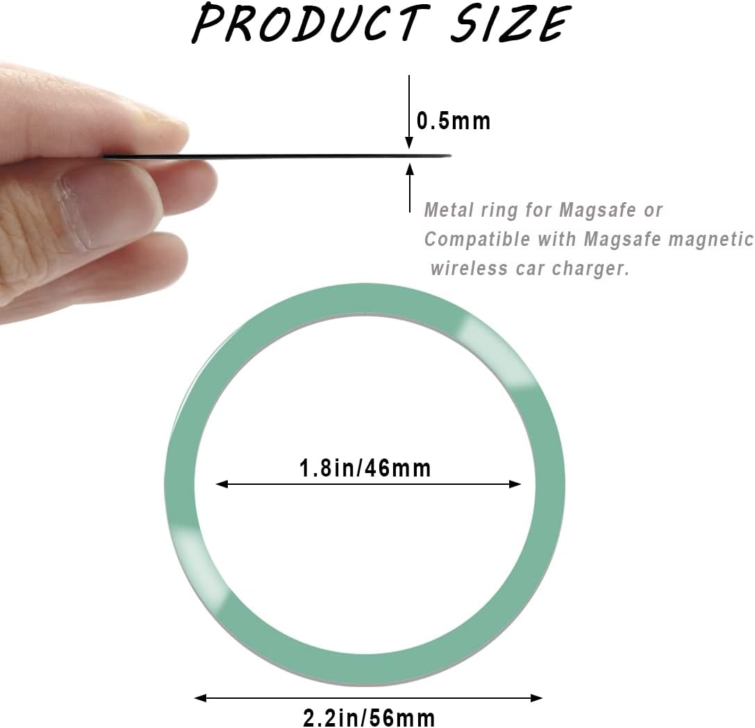 TRAHOO-12 Pieces Magnetic Wireless Charger Universal Metal Rings with ...