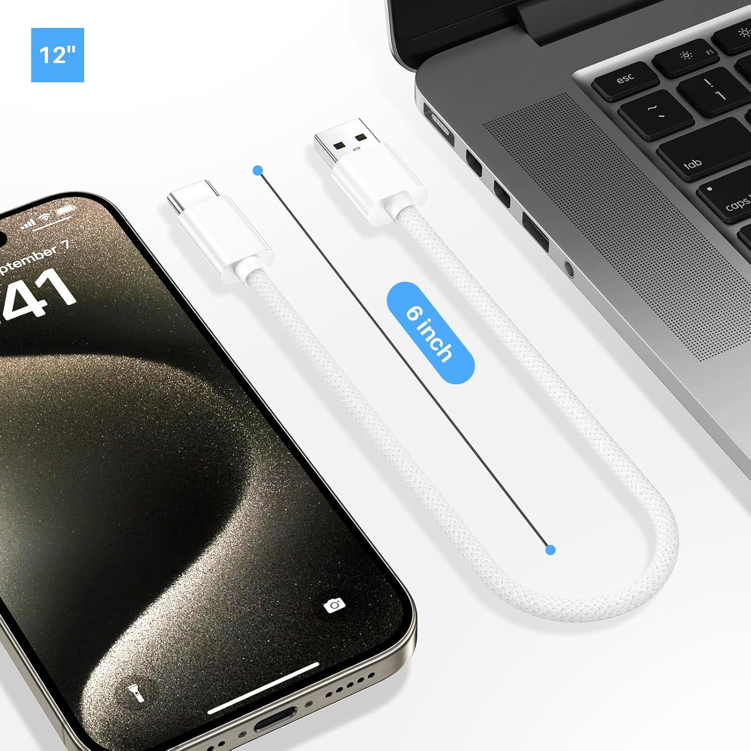 TRAHOO-12 inch Android Auto USB C Cable 1 FT,10Gbps 3.1A USB C 3.2 Gen ...