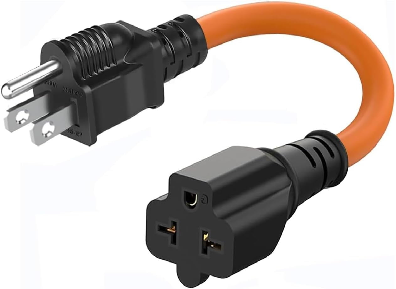 TRAHOO-12AWG 15 Amp to 20 Amp Plug Adapter [4-in-1], Heavy-Duty Extension Cord, Nema 5-20P to 5 ...
