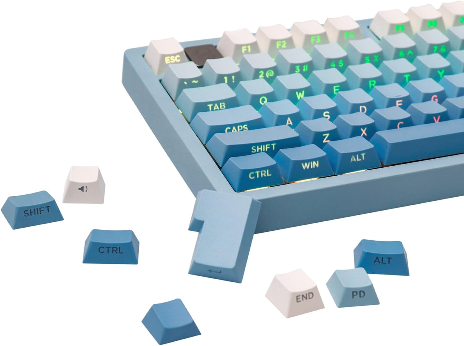 TRAHOO-133-Key Double-Shot Side-Printed PBT Keycap Set for Mechanical ...