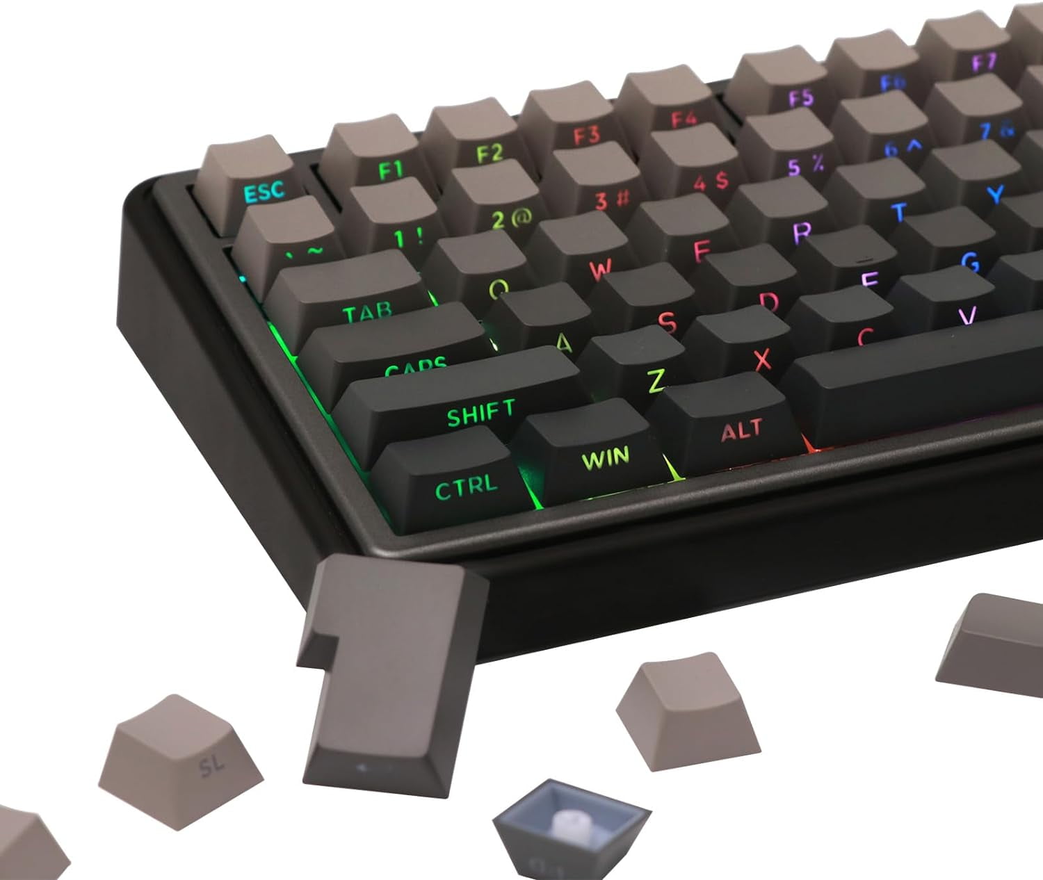 TRAHOO-133-Key Double-Shot Side-Printed PBT Keycap Set for Mechanical ...