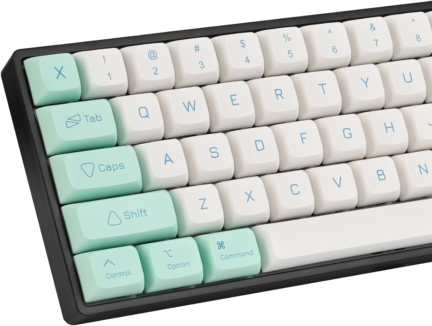 TRAHOO-137 Keys XDA Profile keycaps 75 Percent Cute Ice Mint PBT ...