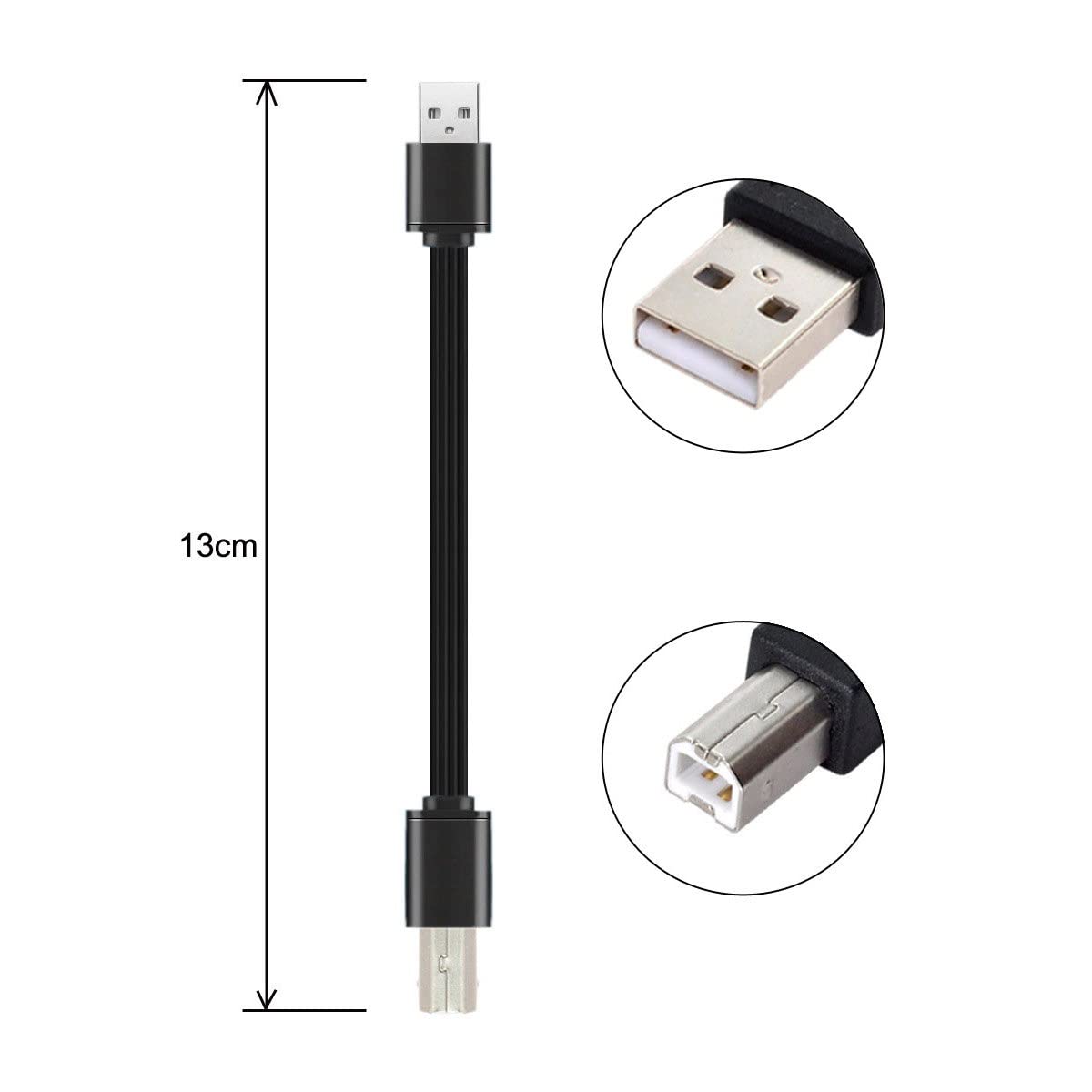 TRAHOO-13cm USB 2.0 Type-A Male to Type-B Male Data Flat Slim FPC Cable ...