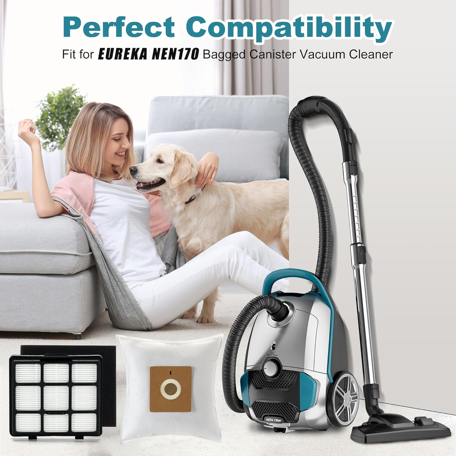 TRAHOO-14 Pack NEN170 Replacement Parts Compatible with Eureka NEN170 bagged Canister ...