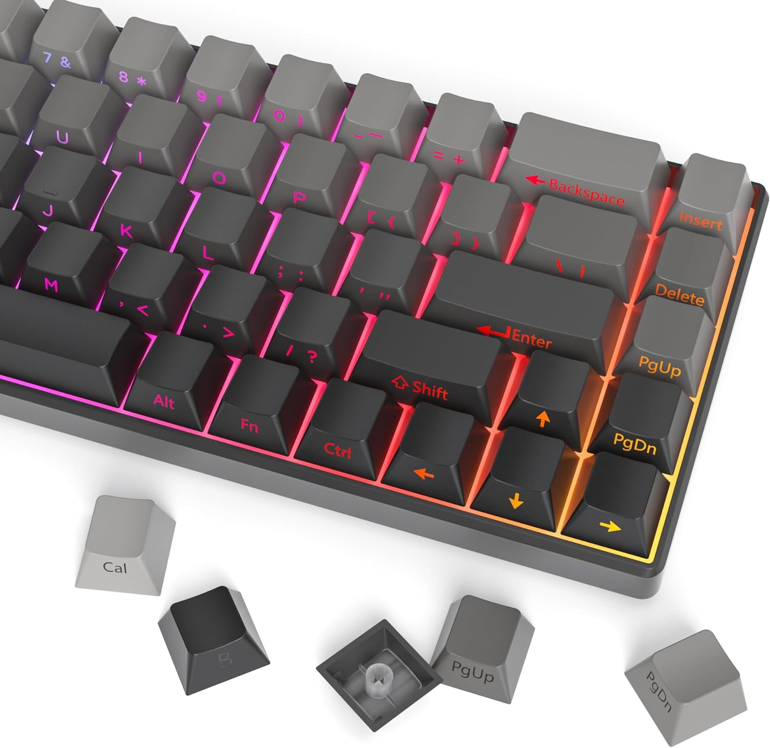 TRAHOO-140 Keys Gradient Keycaps Side Printed Keycap Set Cherry Profile ...