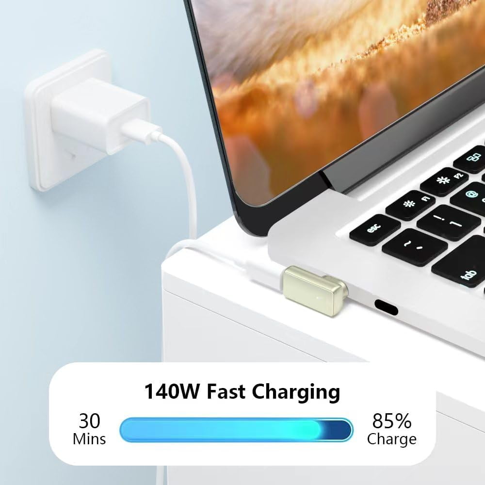 TRAHOO-140W USB C Magnetic Adapter 24Pin 90 Degree 40Gbps with 2 Type C ...