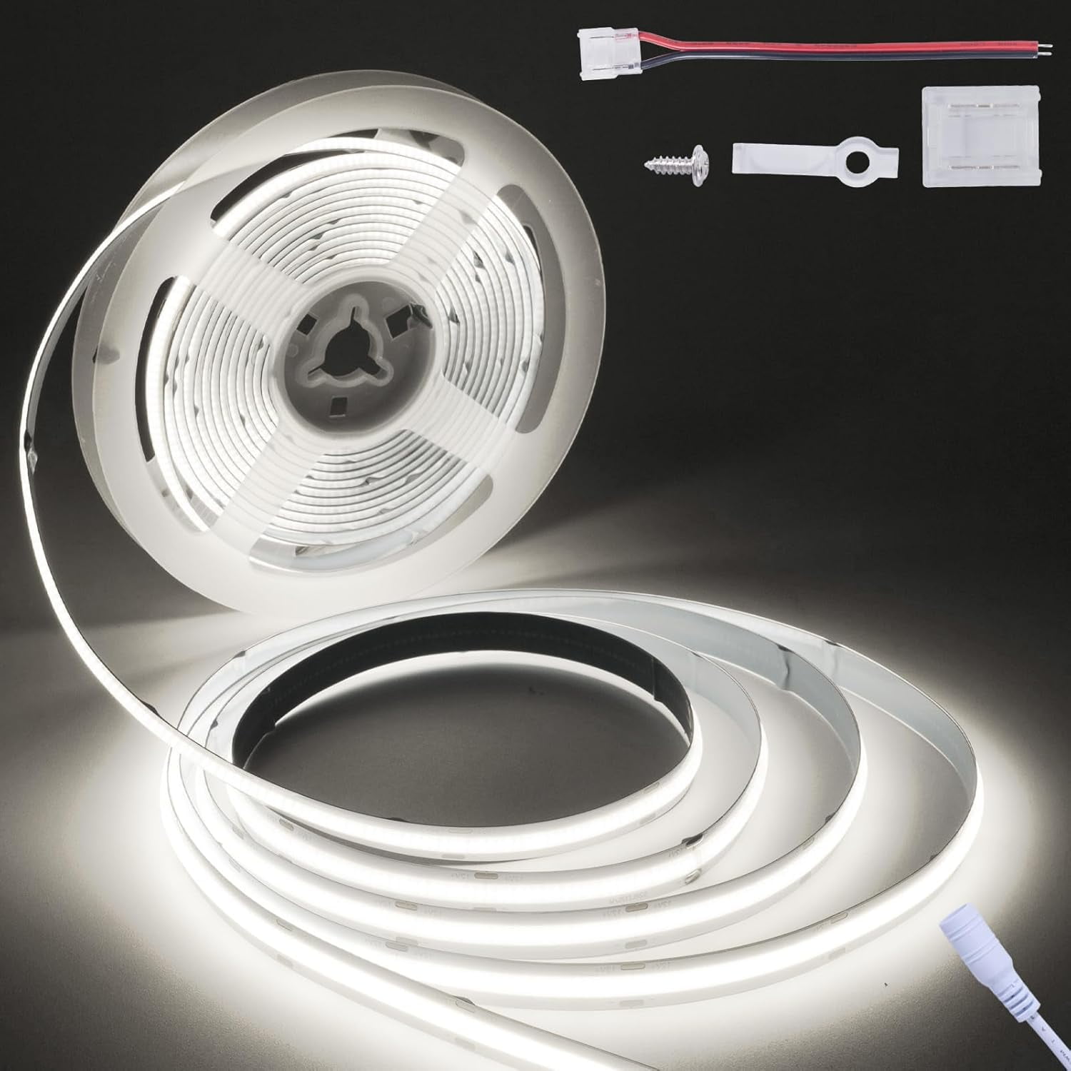 TRAHOO-16.4FT/5M High Density COB LED Strip, 10mm Width LED Strip ...