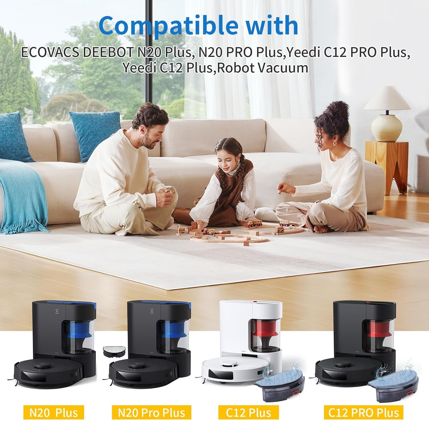 TRAHOO-16 Pack Replacement Parts for ECOVACS DEEBOT N20 Plus, N20 Pro Plus, Yeedi C12, C12 Pro ...