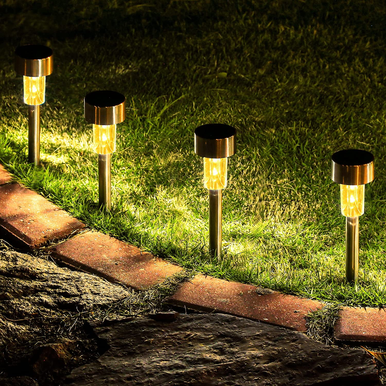 TRAHOO-16 Pack Solar Path Lights Outdoor,Solar Lights Outdoor ...