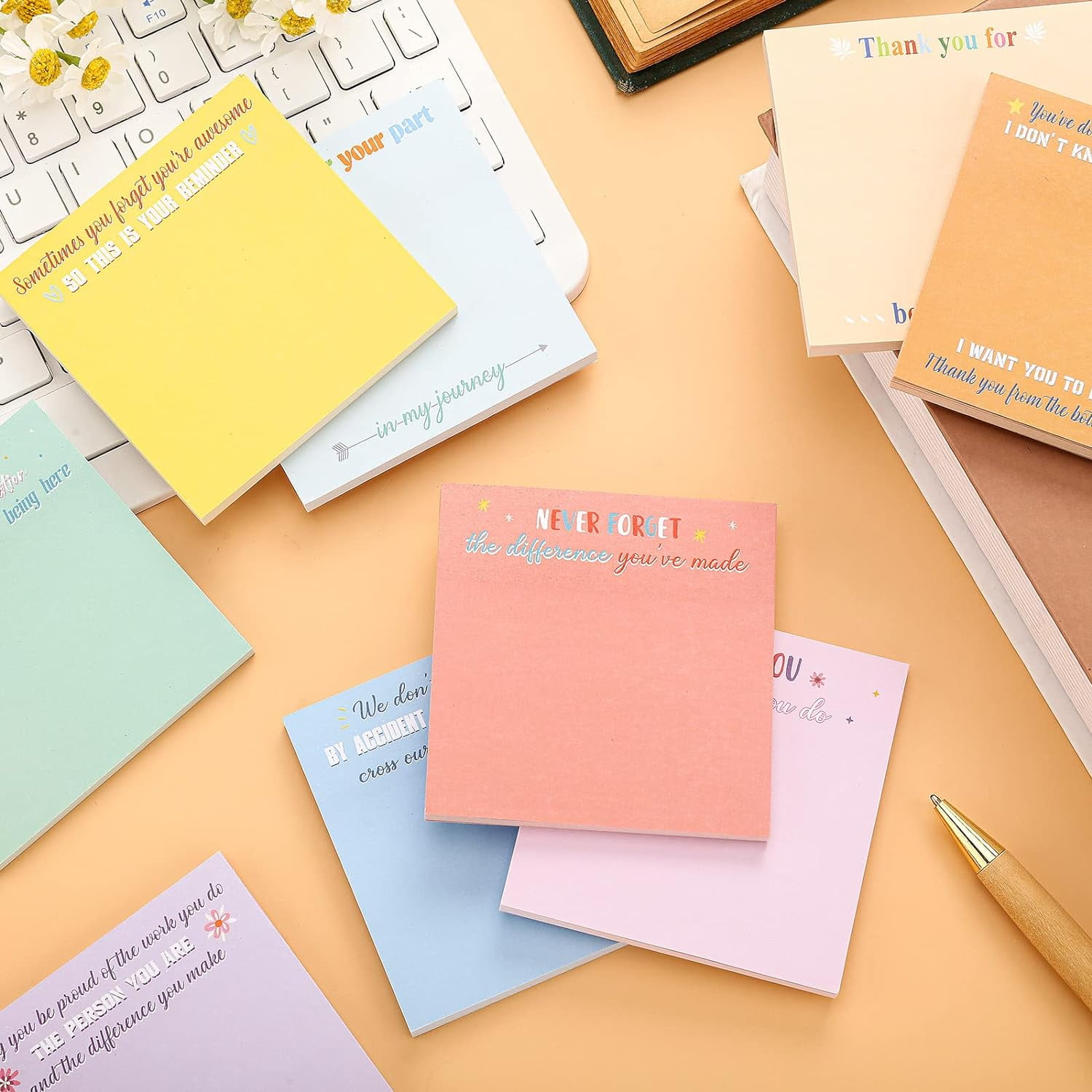 TRAHOO-18 Pcs Thank You Adhesive Notes 50 Sheets Each Employee ...