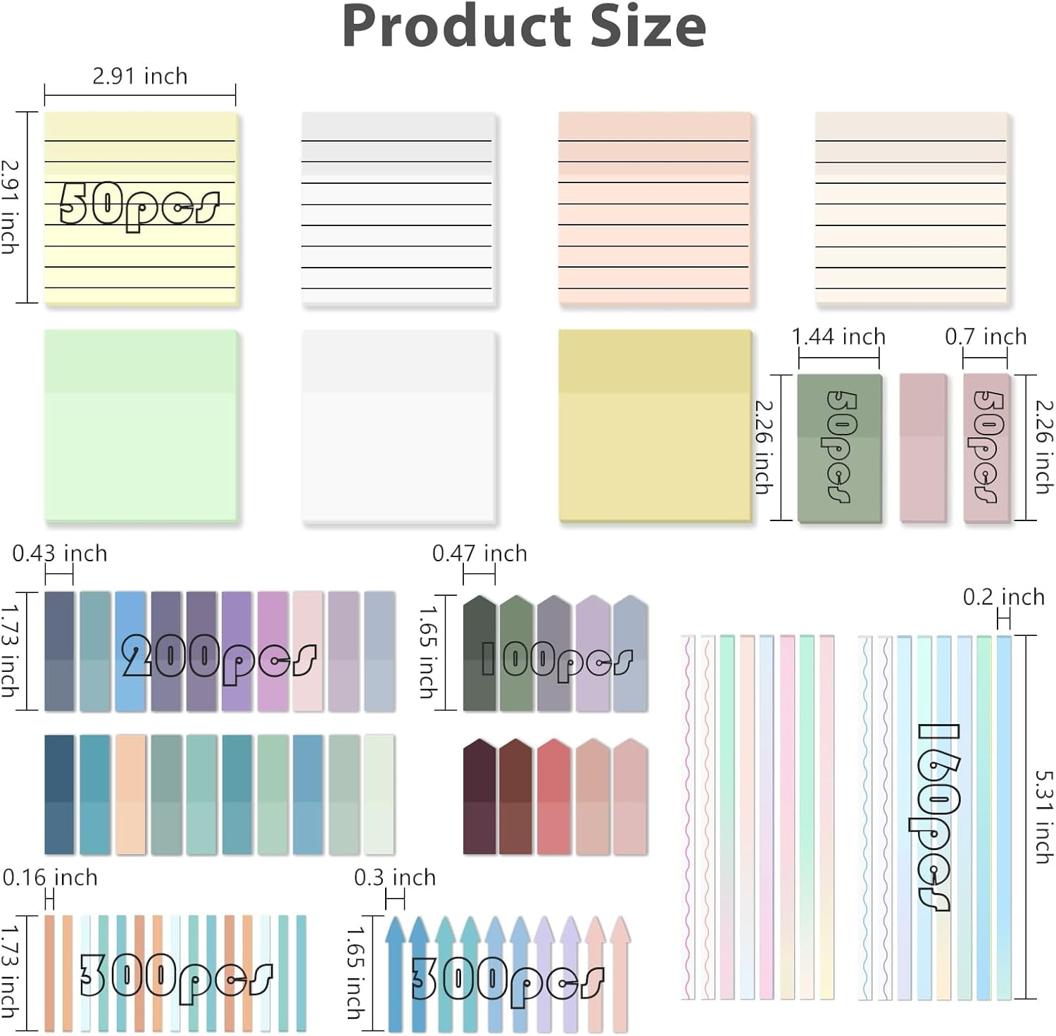 TRAHOO-1920 Sheets Transparent Sticky Notes, Clear Tabs Long ...