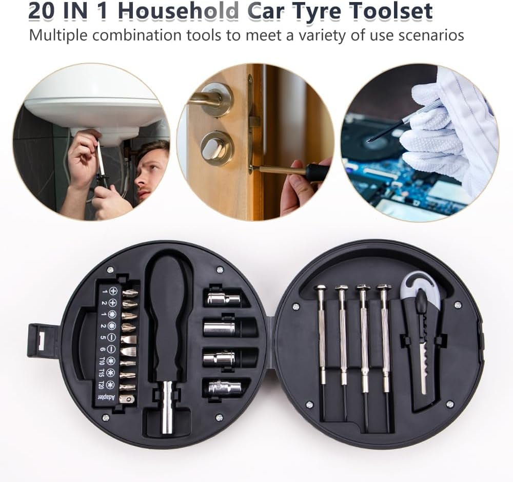 TRAHOO-1Set Multi-Function Tire Shape Tool Kit Portable Hardware Mini ...