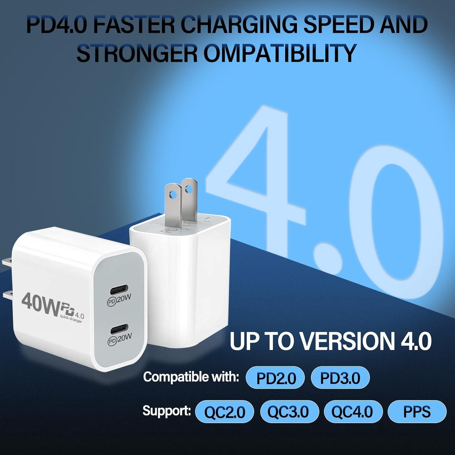 TRAHOO-[2 Pack] 40W USB C Charger Block, PD4.0 USB C Fast Charging ...