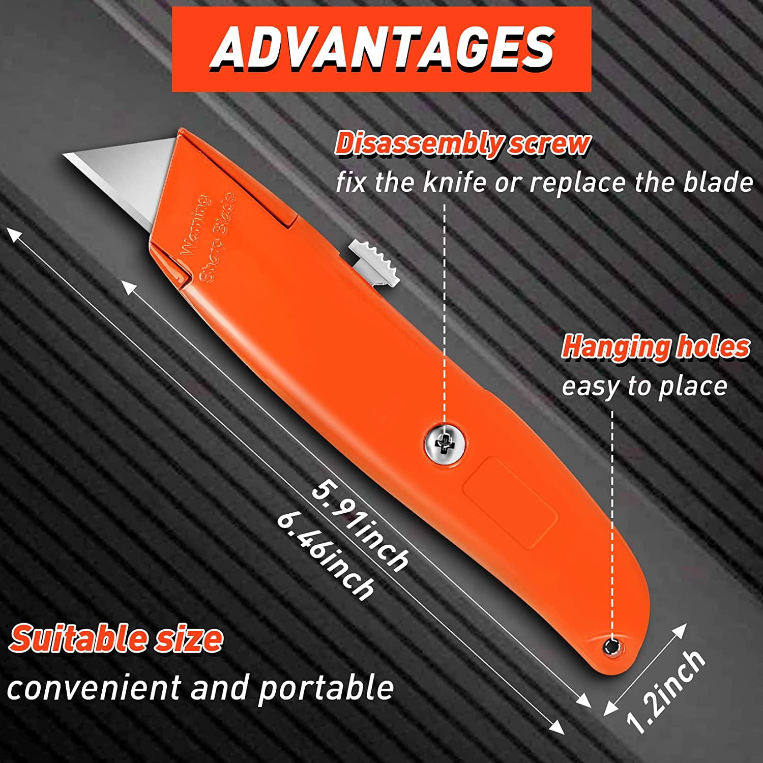 TRAHOO-2 Pack Box Cutter Heavy Duty Utility Knife, Box Cutter ...